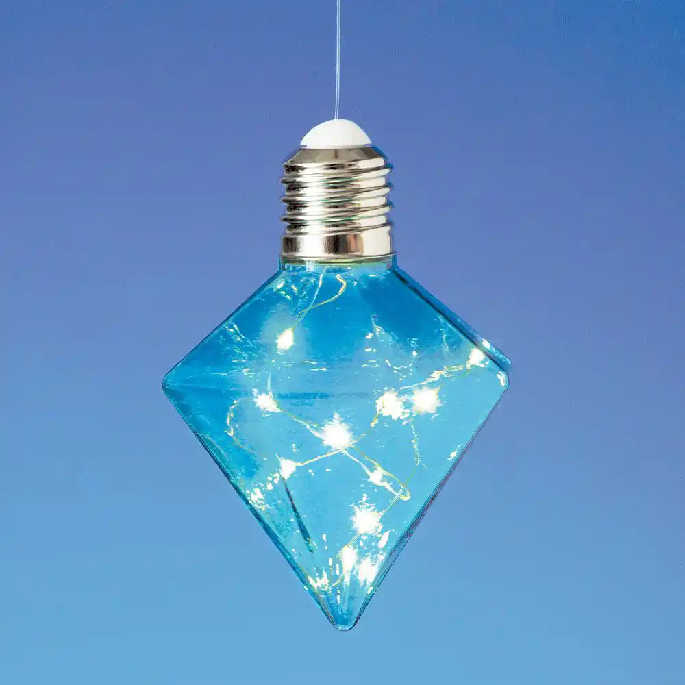 Hanging LED Diamond Light Bulb - Blue – Bits and Pieces Canada