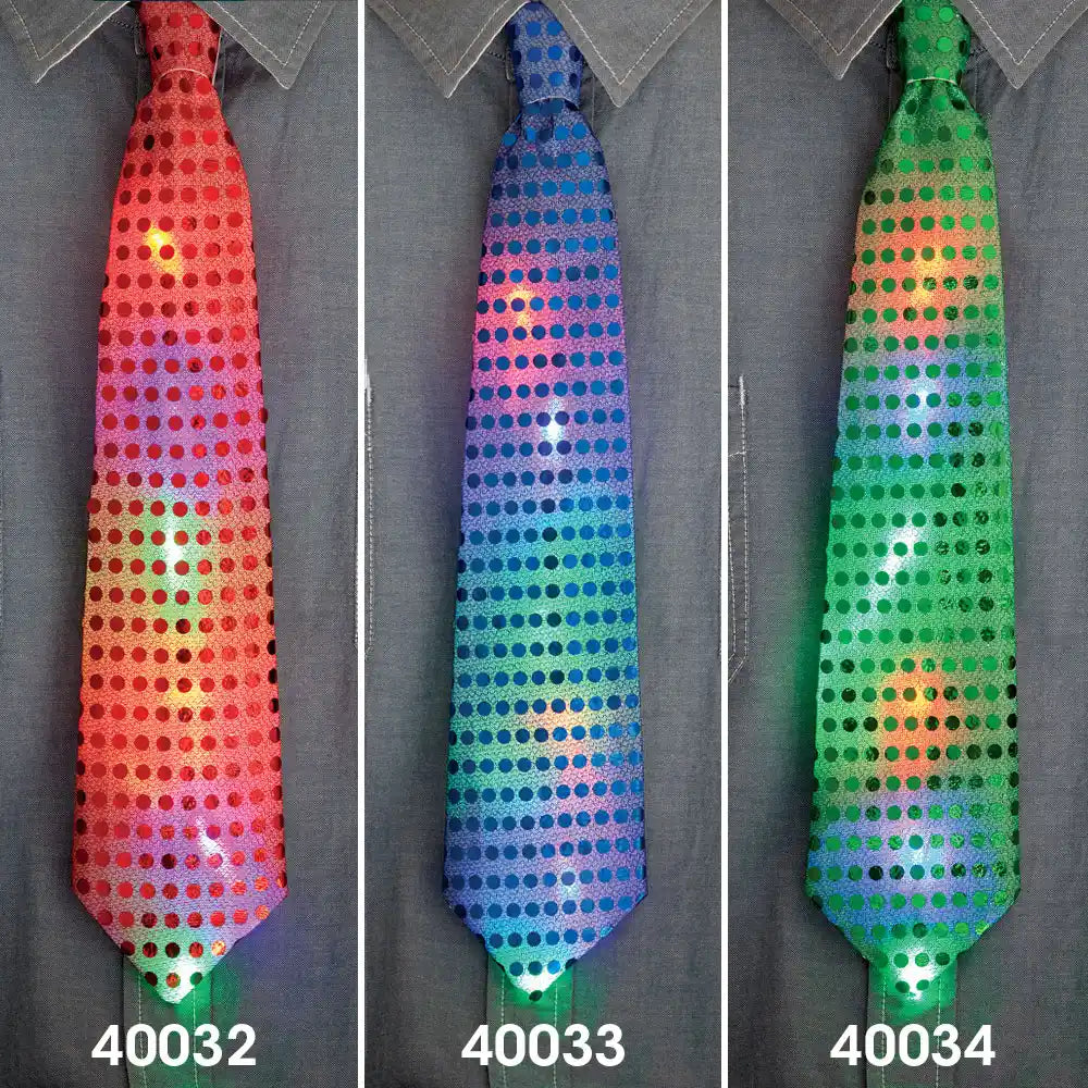 Green LED Flashing Tie | Bits and Pieces Canada