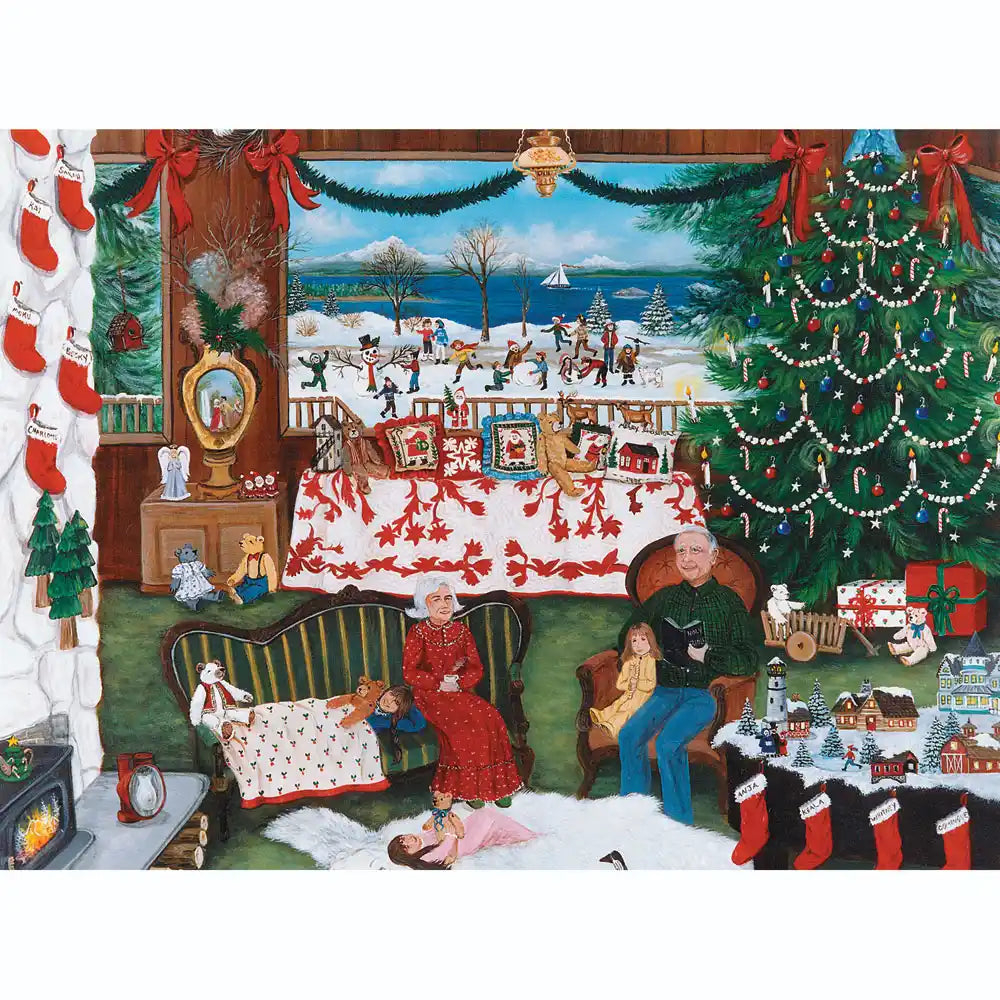 Christmas at Grandma's and Grandpa's 500 Piece Jigsaw Puzzle | Bits and ...