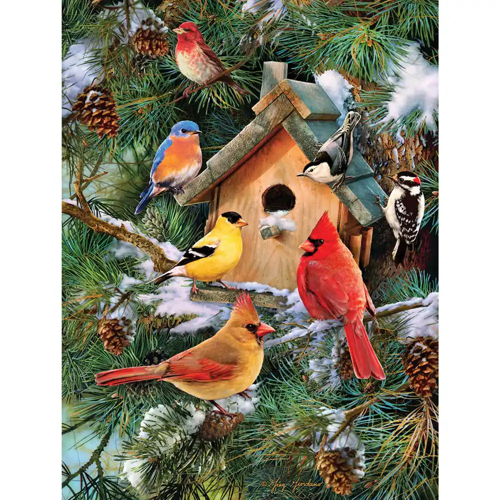 Winter Birds 300 Large Piece Jigsaw Puzzle | Bits and Pieces Canada